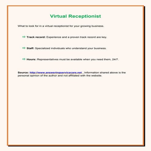 Virtual Receptionist | PDF