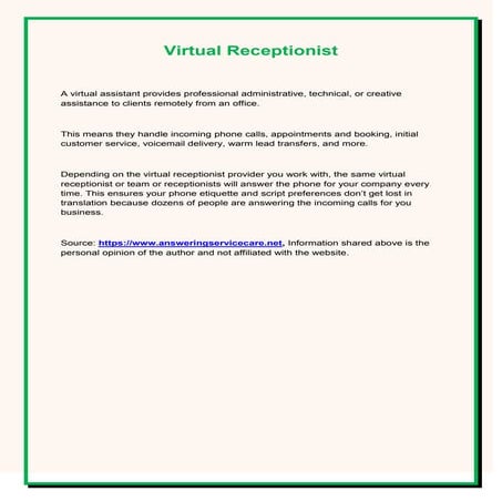 Virtual Receptionist | PDF