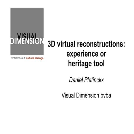 3D Virtual Reconstruction: experience of heritage tool | PDF