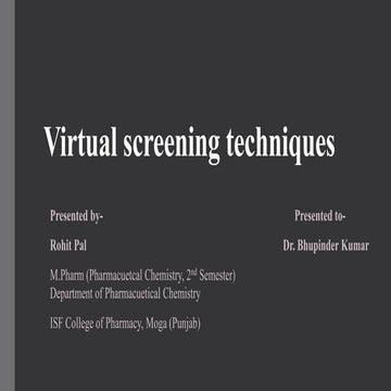 Virtual screening techniques | PPTX