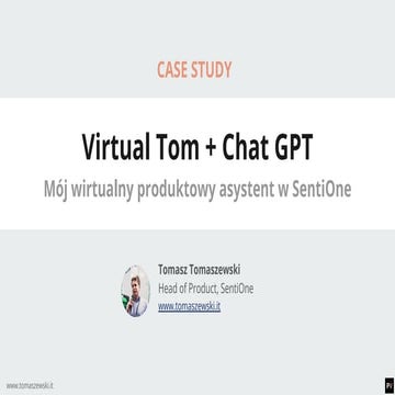 Tomasz Tomaszewski - Virtual Tom + Chat GPT | PDF