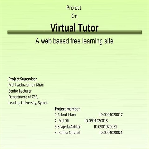 Virtual tutor | PPT