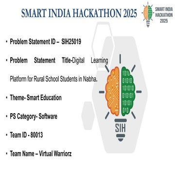 SIH presentation problem statement SIH-1728 | PPTX