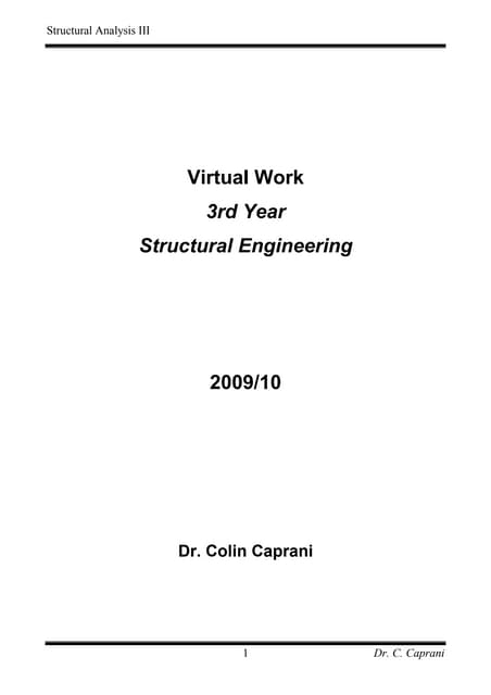 Principle of Virtual Work in structural analysis | PPTX