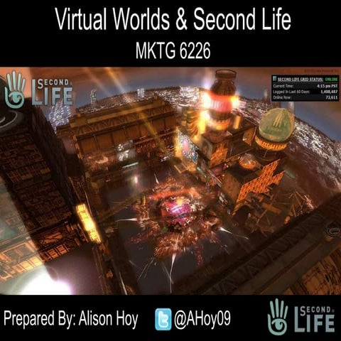 Virtual worlds & second life presentation slideshare | PPTX