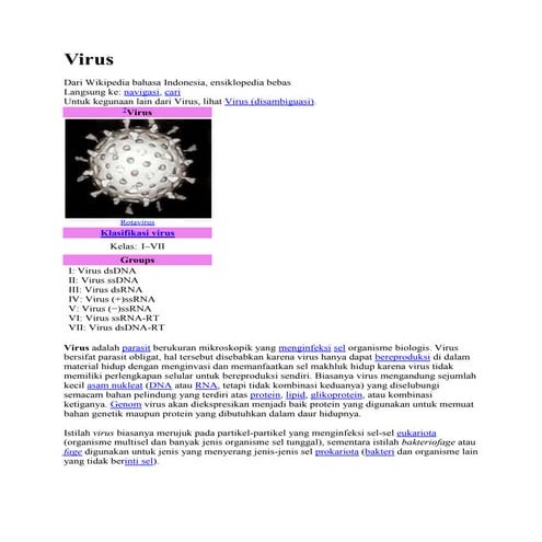 Contoh Materi Virus kelas X Kurikulum Merdeka | PDF