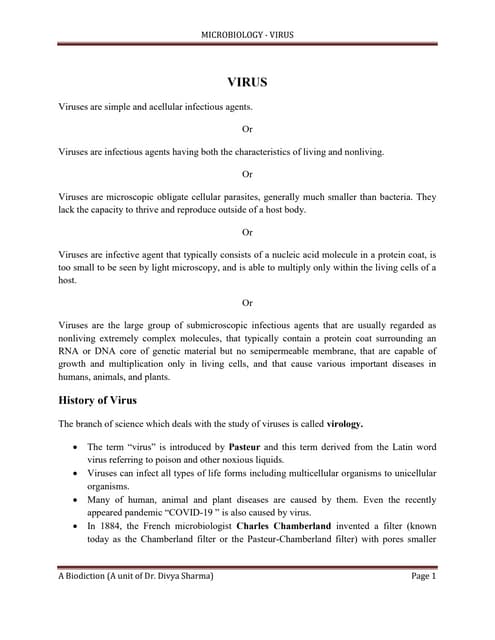 Introduction to viruses | PPTX | Infectious Diseases | Diseases and Conditions
