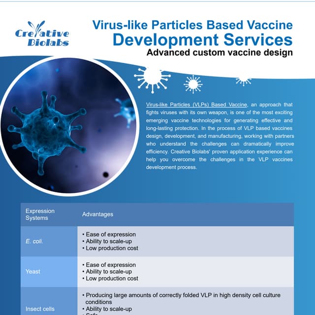 Virus like-particles-based-vaccine-development-services | PDF