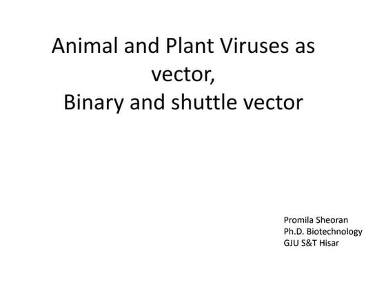 Ti plasmid as a vector, | PPT