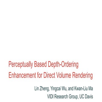 Perceptually Based Depth-Ordering Enhancement for Direct Volume Rendering | PPT