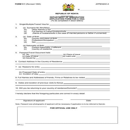 Visa Requirements In Kenya | PDF