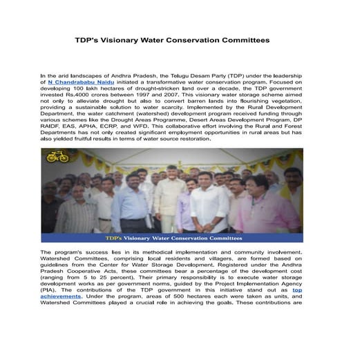 TDP's Visionary Water Conservation Committees | PDF