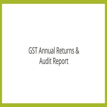 Audit of GST Registered taxpayers in India | PPT