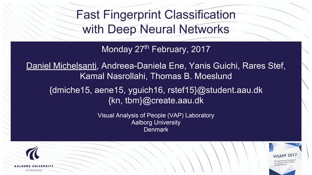 Fast Fingerprint Classification With Deep Neural Networks Ppt