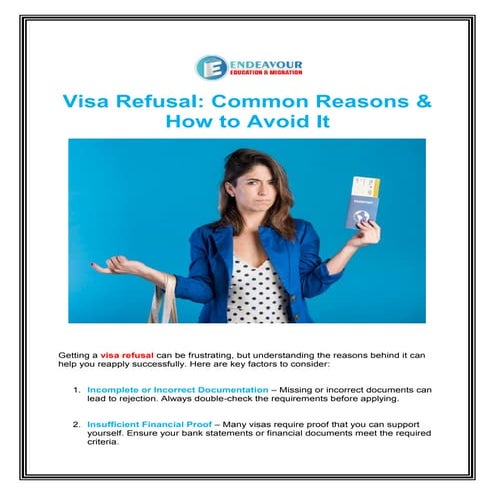Visa Refusal: Common Reasons & How to Avoid It | PDF