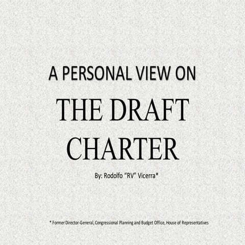 A Personal View on the Draft Charter on Philippine Federalism | PDF