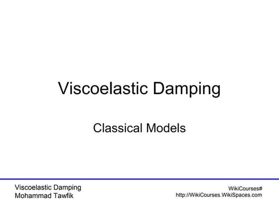 Viscoelastic Damping: Zener model | PDF | Physics | Science
