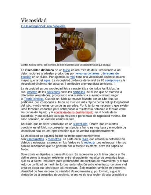 Ley de la viscosidad de newton, newtonianos y no newtonianos | PDF