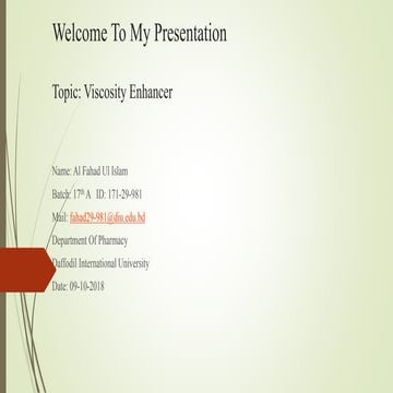 Viscosity enhancer | PPTX