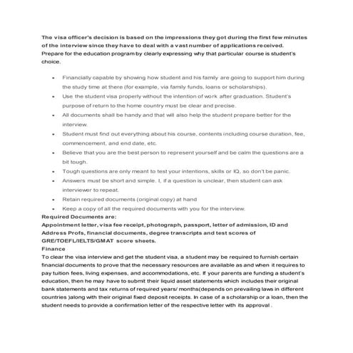 USA student visa interview preparation slide | PPTX