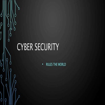 Cyber security for new course join (small presentation) | PPT