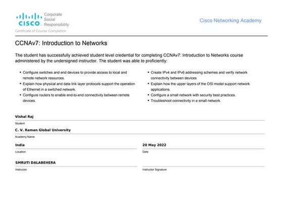 Networking Essentials - CISCO Certificate | PDF