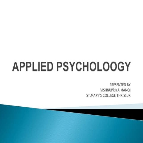 Introduction to applied psychology | PPTX