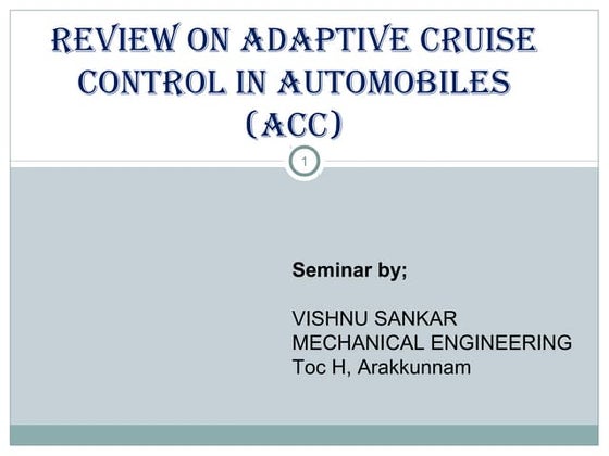 Cruise Control Systems Ppt