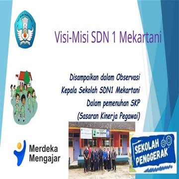 Visi-Misi SDN 1 Mekartani tahun pelajaran 2024 | PPTX