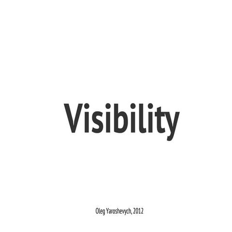 Visibility | PDF | Technology & Computing