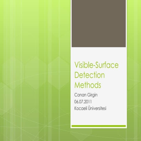 Visible Surface Detection Methods Ppt 4210