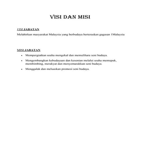Visi dan misi | DOCX