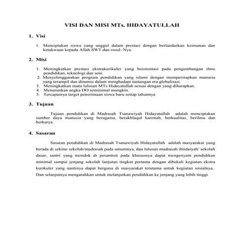Visi dan misi m ts | DOCX