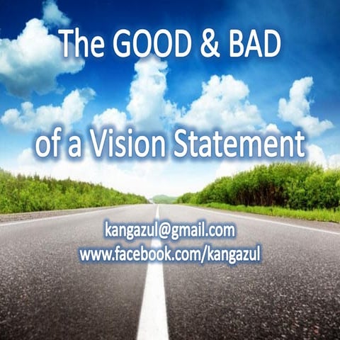 The Good & Bad of Vision statement - Kangazul | PDF