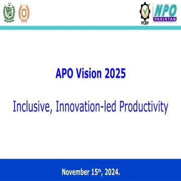 Pakistan introduction of productivity 2025 | PPTX