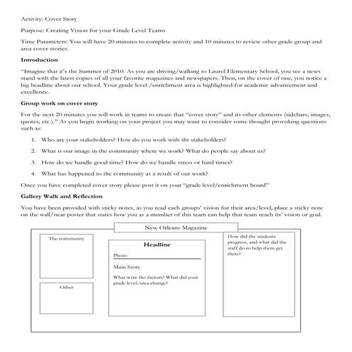 Vision activity | DOC | Education