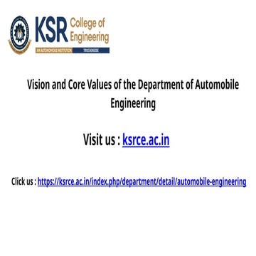Vision and Core Values of the Department of Automobile Engineering.pptx