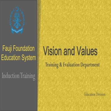 Vision and Values. I n school education dep | PDF