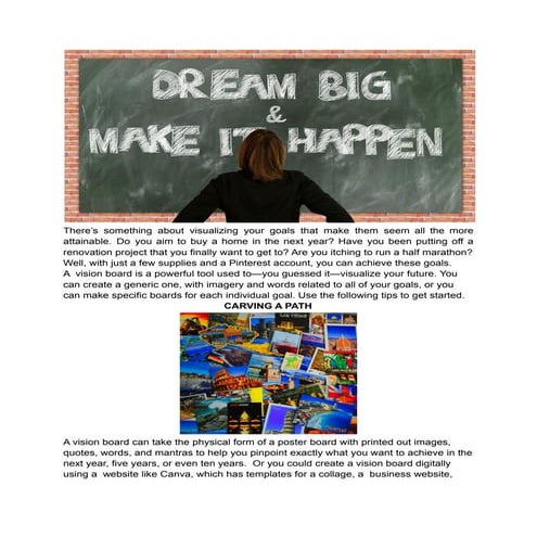Vision Boards: Dream Big and Make it Happen | PDF