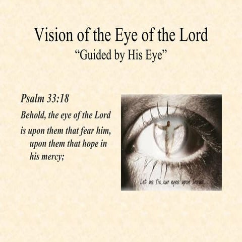 Vision of the Eye of the Lord Guided by His Eye | PPT