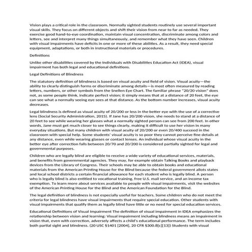 Vision plays a critical role in the classroom.docx