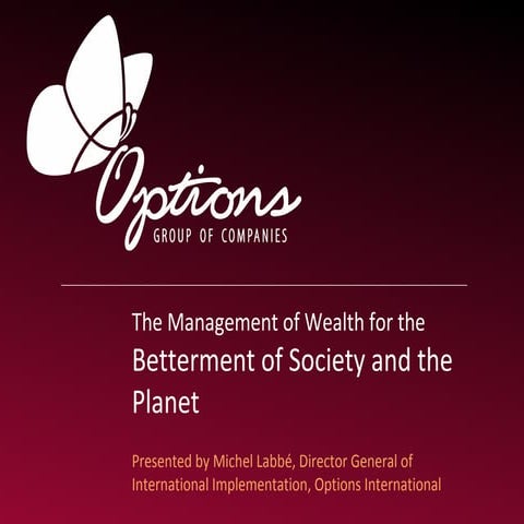 The Options Vision: A Sustainable Wealth Management System | PPT