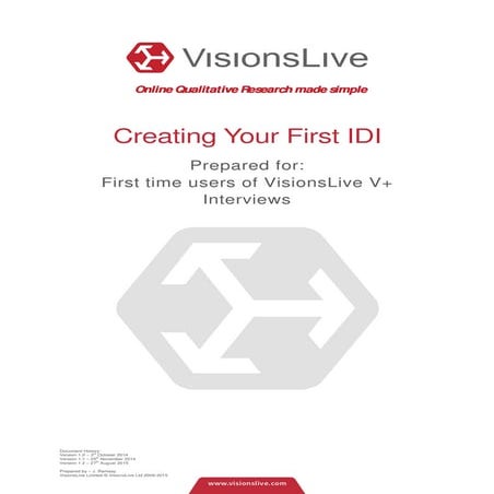 Visionslive - How to Create and Run your First Live Session | PDF