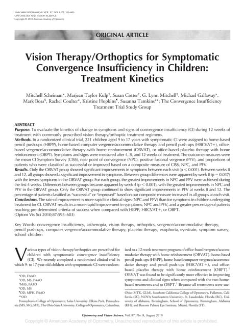 Definition optometricvisiontherapy | PDF