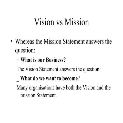 Vision vs mission | PPT