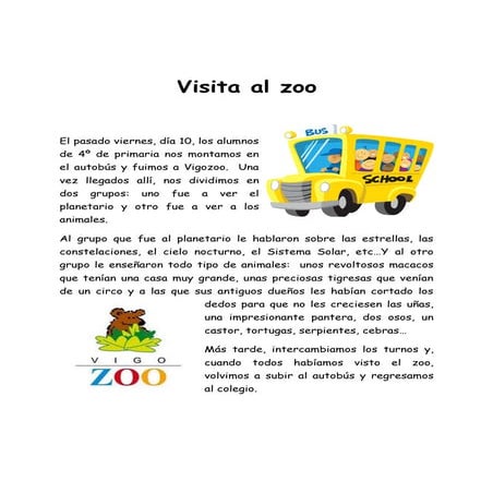 Visita al zoo | PDF