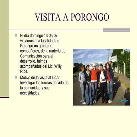 Visita A Porongo | PPT