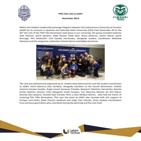 Visit of CSU Delegation 2013 | DOCX