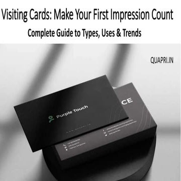 Custom Visiting Cards to Make a Strong First Impression | PDF