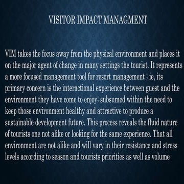 Visitor impact managment | PPTX
